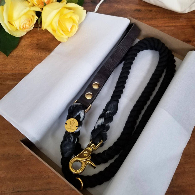 Dog Rope Leash| Black | Wag Swag Brand